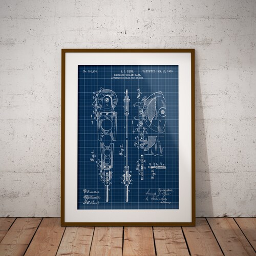 Chainsaw Patent Art Print. Blueprint Poster. Logger Gift - Etsy
