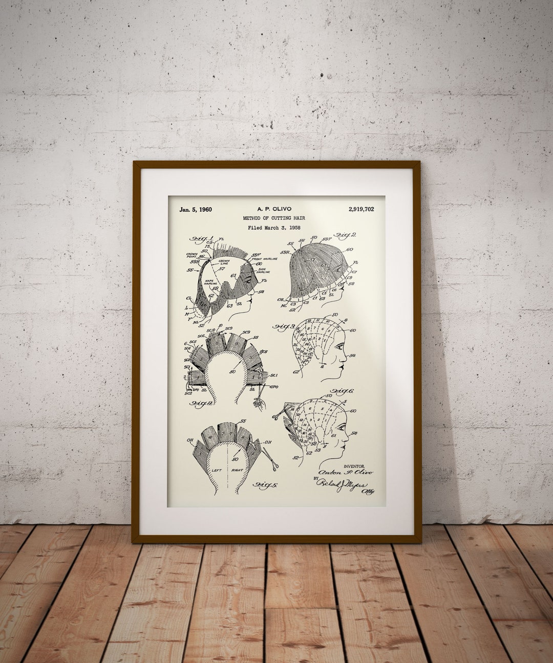 Method of Cutting Hair Patent Poster, Haircut Patent Print, Hair Salon ...