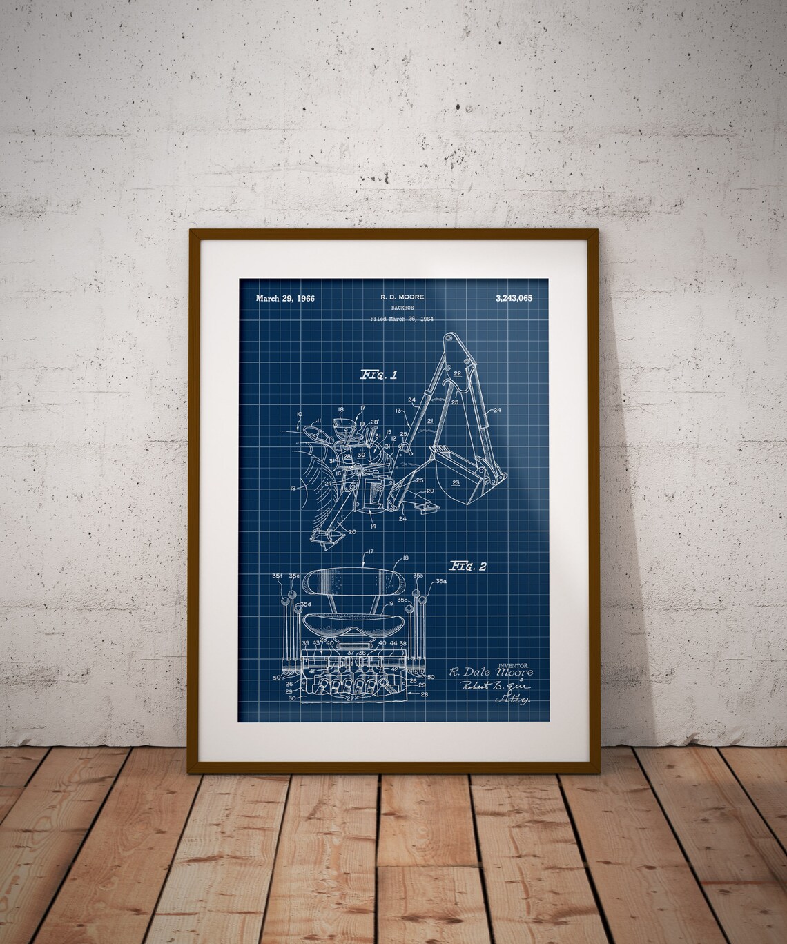 Backhoe 1966 Patent Print Backhoe Boom Blueprint - Etsy