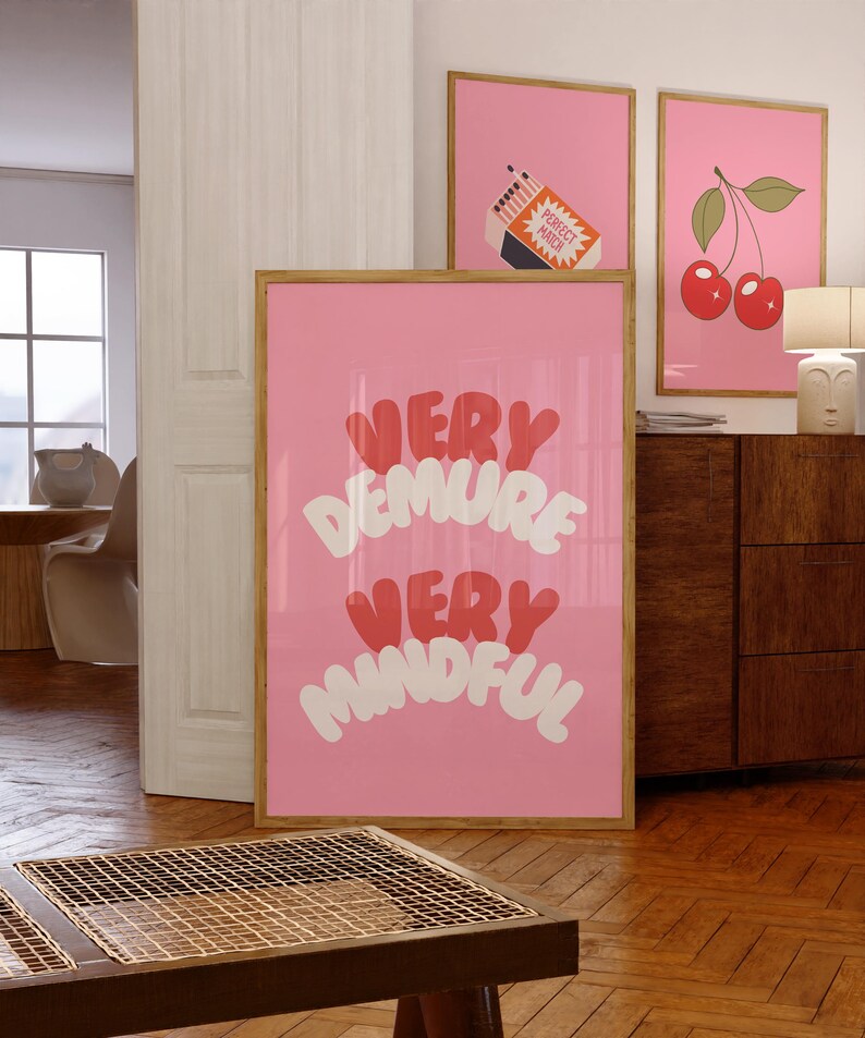 Very Demure, Very Mindful Tik Tok Trend Wall Art, Girly Poster ...