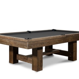 Rocky Slate Pool Table in Brownwash W/ Dining Top Option | Free ...