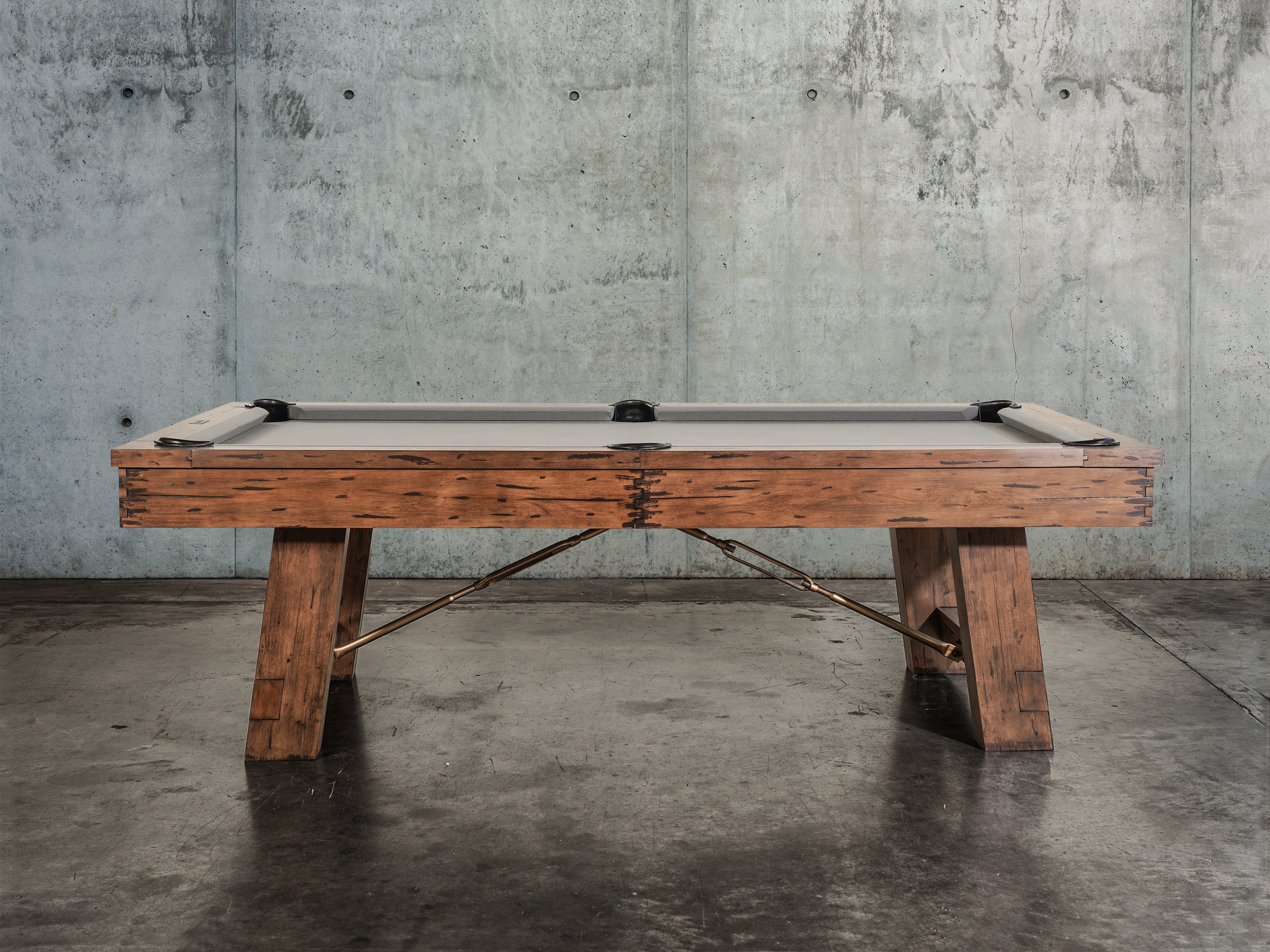 Isaac Pool Table in Stressed Brulee & Gold | FREE Install USA - Etsy