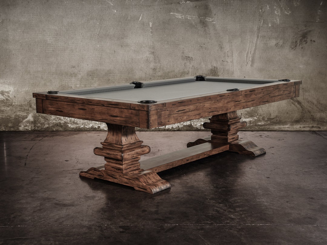 Beaumont Pool Table in Distressed Brown | FREE Install USA - Etsy