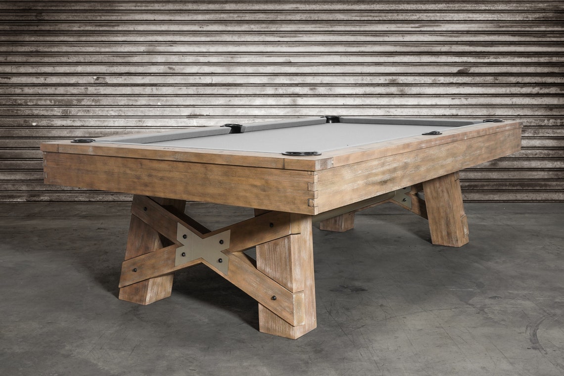 Georgia Pool Table in Weathered Natural W/ Premium Accessories and Free ...