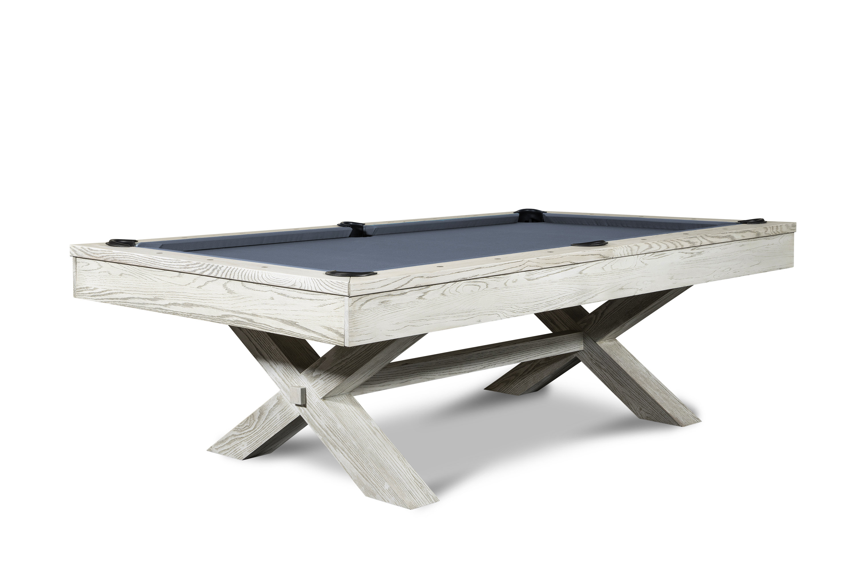 Crissycross Slate Pool Table in Whitewash W/ Dining Top Option | Free ...