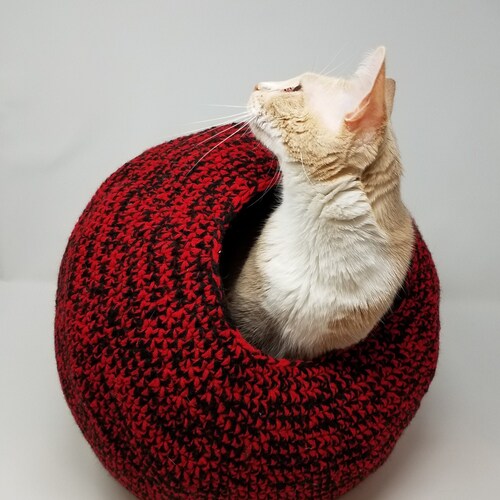 Felted Cat Cave Crochet PATTERN 2 Sizes Wool Cat Bed/cave - Etsy