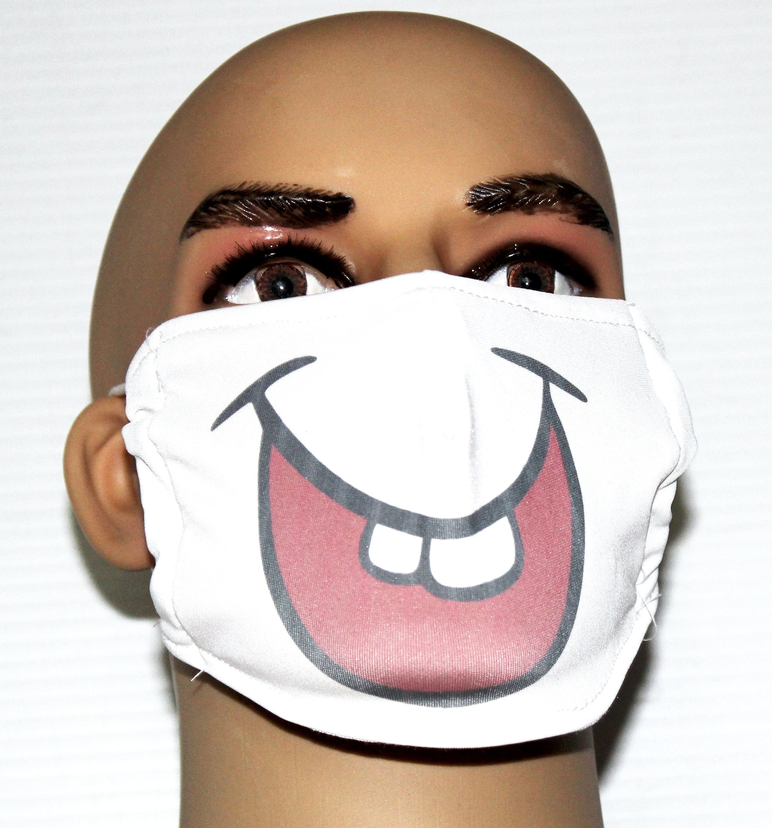 Happy Face Mask With Filter Pocket Smiley Costume Mask - Etsy