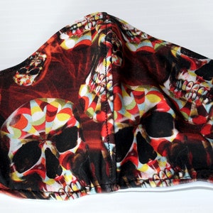 Skulls Face Mask With Pocket for Filter, Reusable, Washable, Made in ...