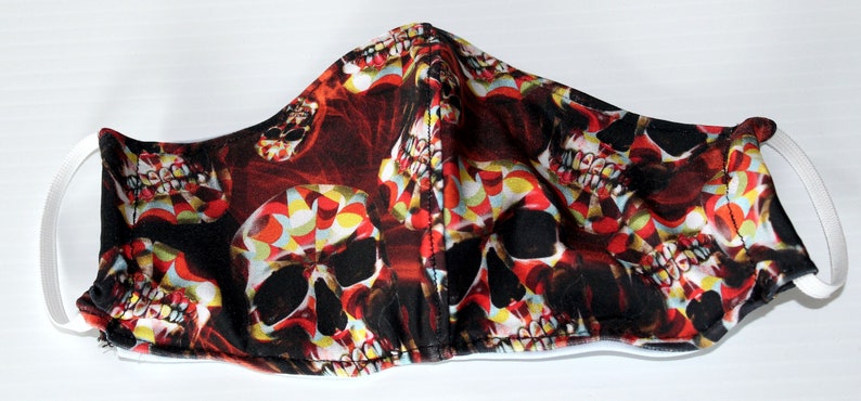 Skulls Face Mask With Pocket for Filter, Reusable, Washable, Made in ...