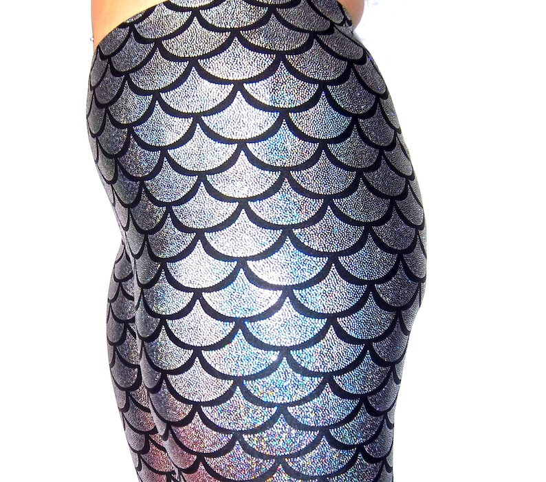 Silver Mermaid Shorts, Meggings, Merman Bike Shorts, Running Shorts ...