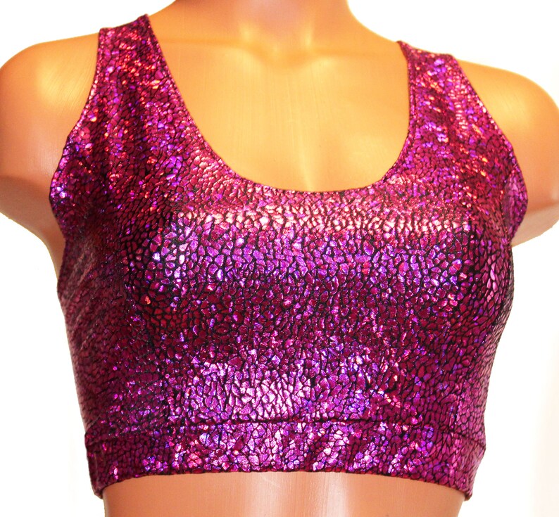 Shiny Pink Bralette Festival Clothes Pole Dance Clothes - Etsy