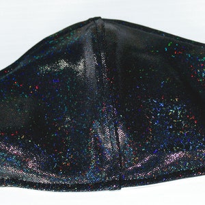 Shiny Black Face Mask With Pocket for Filter, Reusable, Washable, Made ...