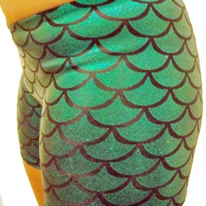 Green Mermaid Shorts, Meggings, Merman Bike Shorts, Running Shorts, Men ...