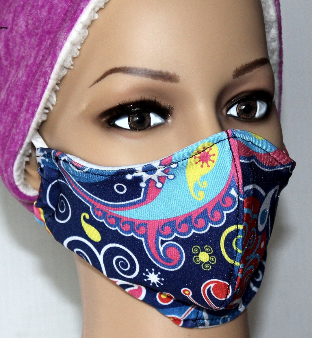 Paisley Face Mask With Pocket for Filter, Reusable, Washable, Made in ...