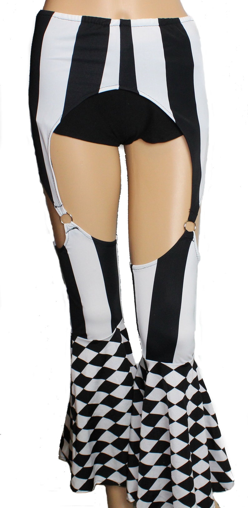 Black and White Spandex Chaps Festival Clothes Pole Dance - Etsy