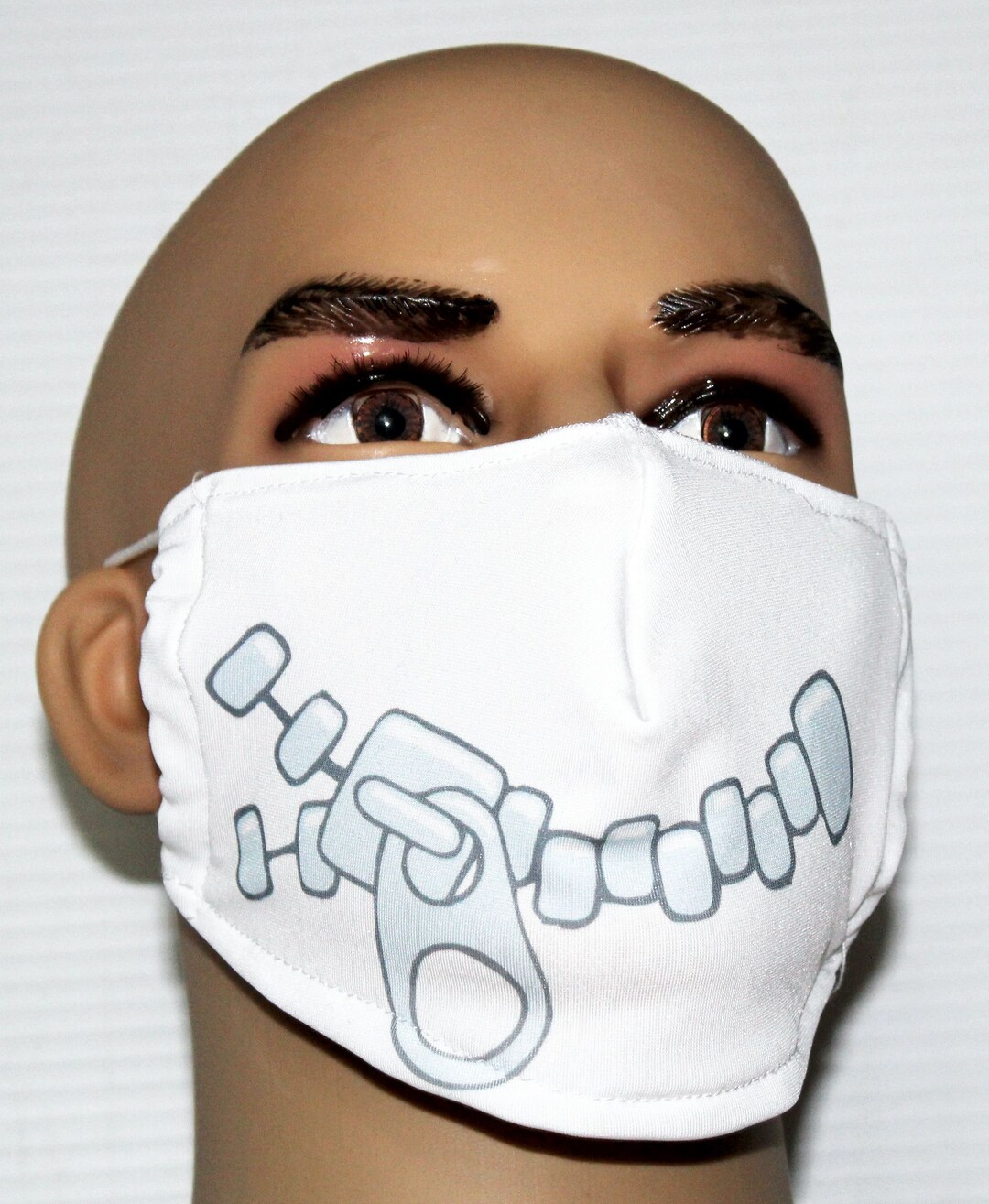 Zippered Mouth Face Mask With Filter Pocket, Shut Your Mouth Costume ...