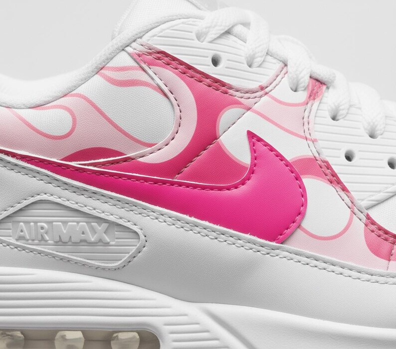 Nike Air Max 90 Pink Flames Custom Sneakers - Etsy