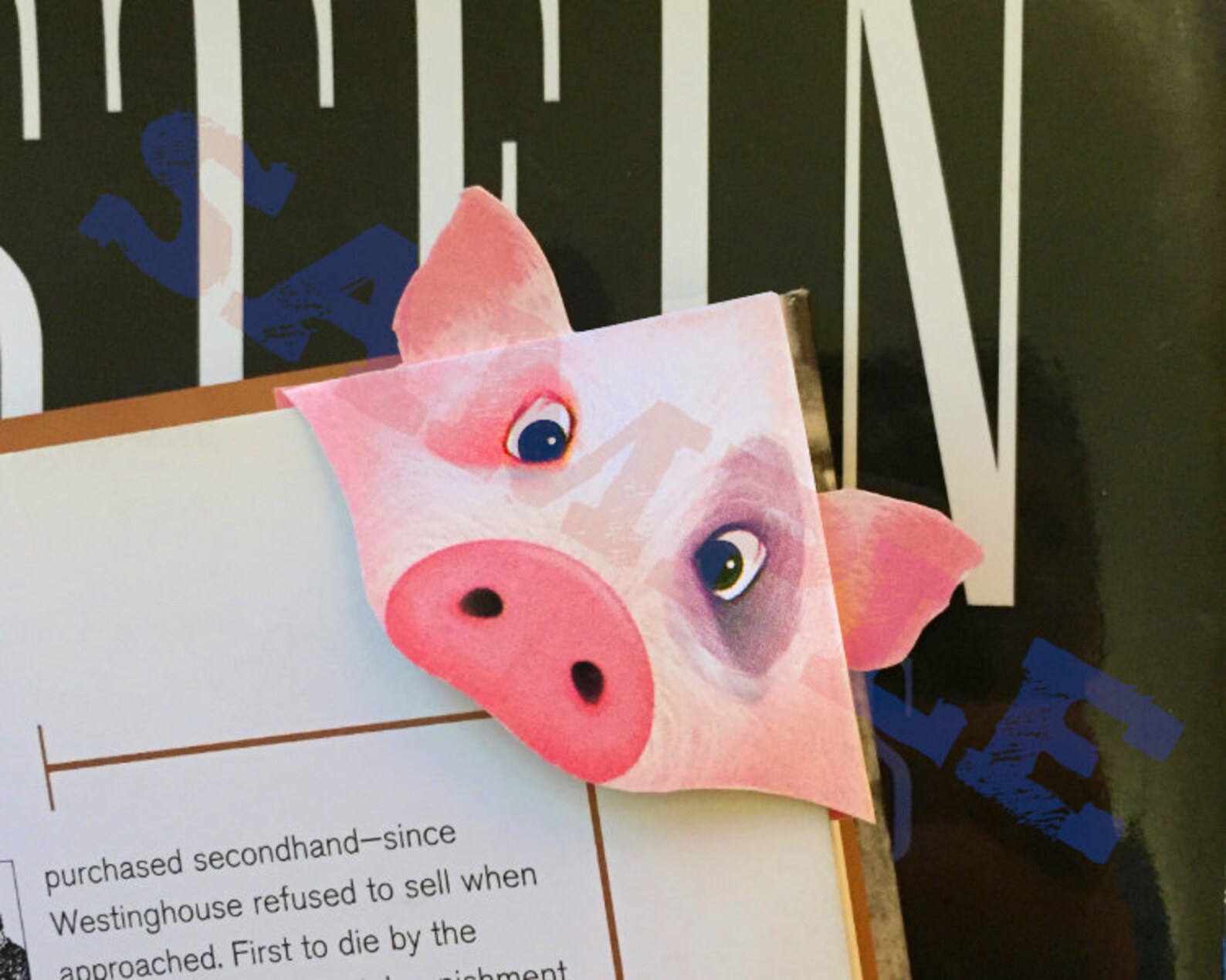 Corner Critter - the Happy Piggy Bookmark, Cute Pig Bookmark, Animal ...