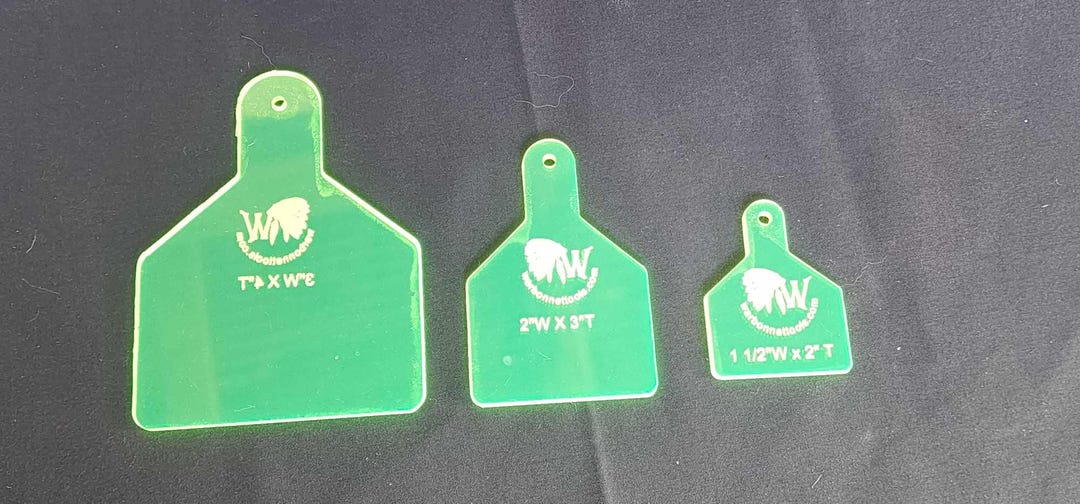 FREE SHIP Cow Tag Shape Acrylic Template Set - Etsy