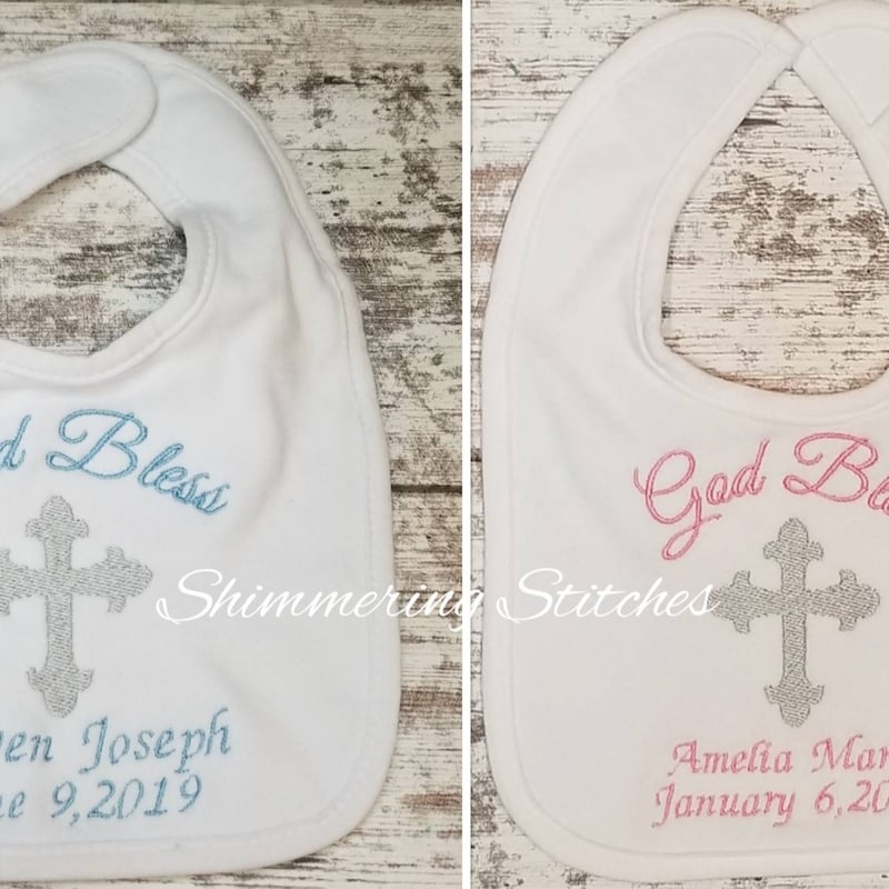 Christening Bib - Etsy