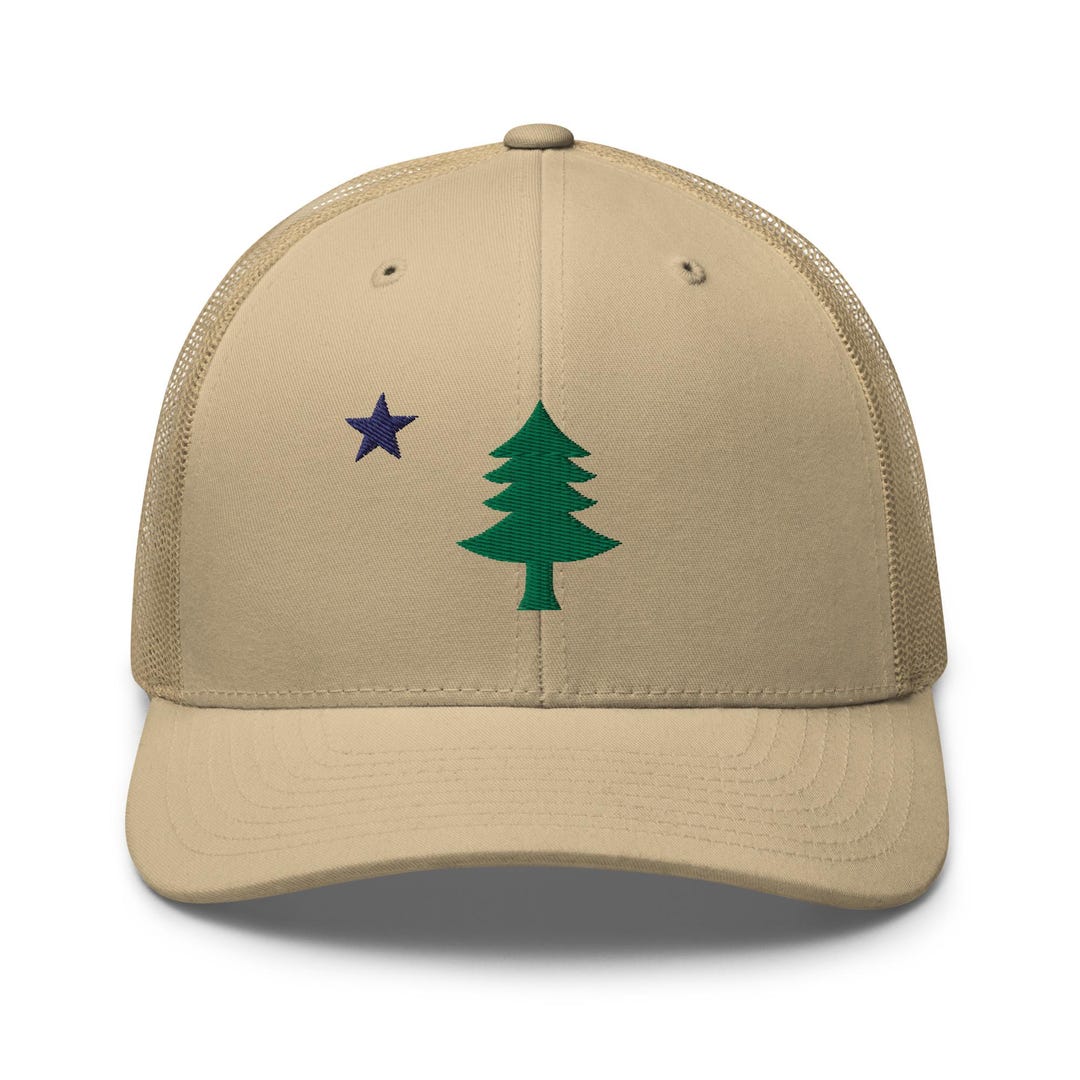 Maine Flag Trucker Hat - Old Maine Flag Baseball Cap - 1901 Maine State ...