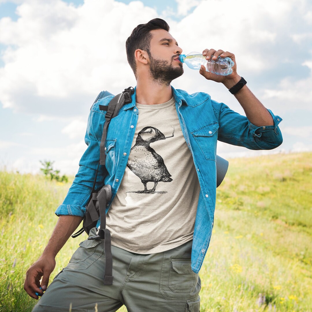 Puffing Puffin Shirt - Funny Maine T-shirt - Puffin Smoking Weed - 420 ...