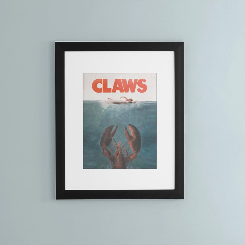 Claws Movie Parody Poster - Maine Lobster Art Print - Etsy
