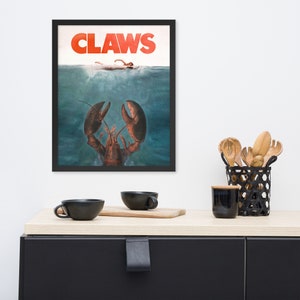 Claws Poster - Maine Lobster Wall Art Print - Funny Movie Poster ...