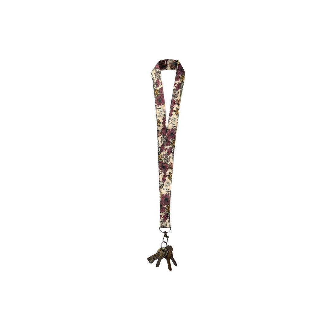 Talitha Klum Flowers Fabric Key Lanyard, Neck Lanyard, Long Keychain ...