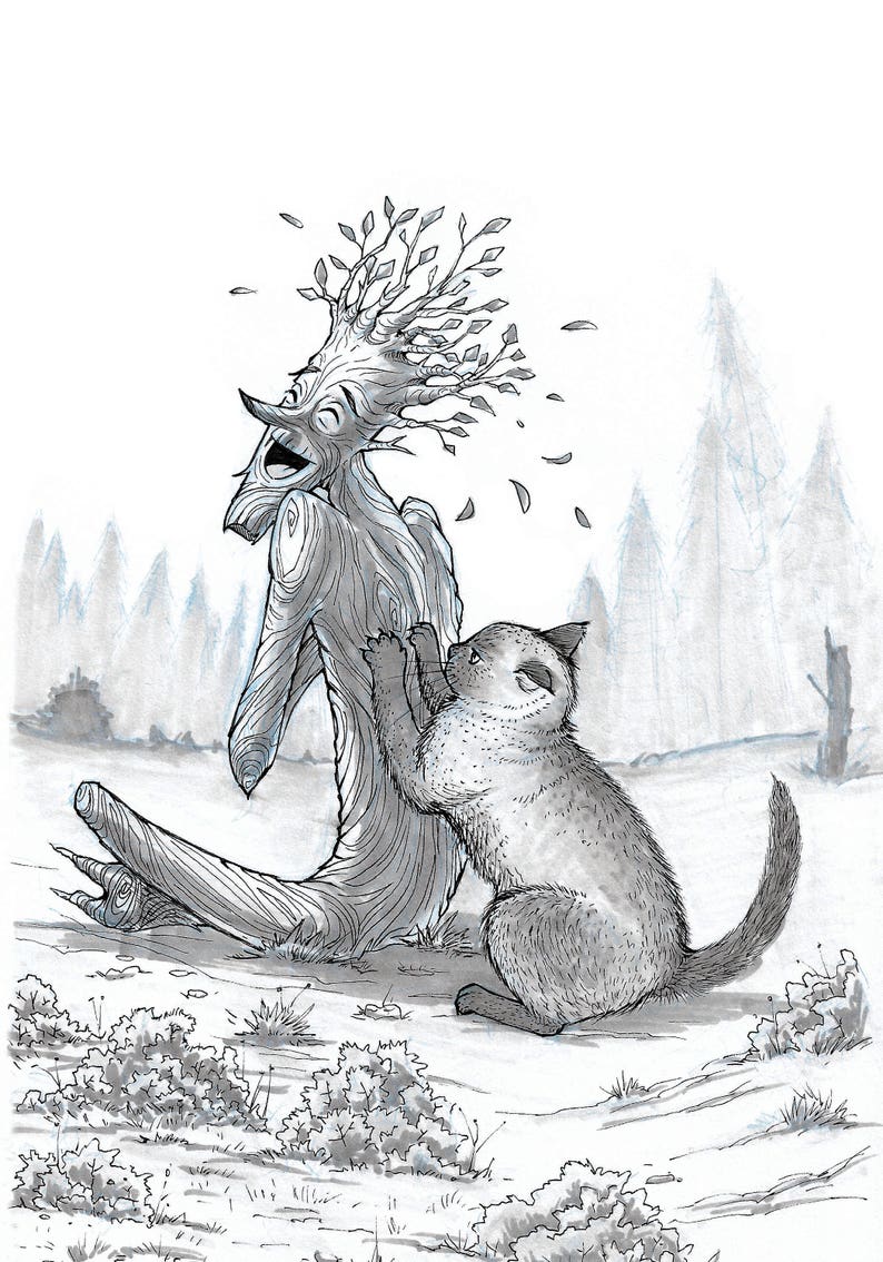 Treebeard Print Ent Art Fangorn Drawing Tolkien Lovers - Etsy