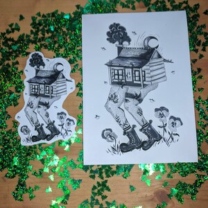 Baba Yaga House Archival Print and Sticker - Etsy