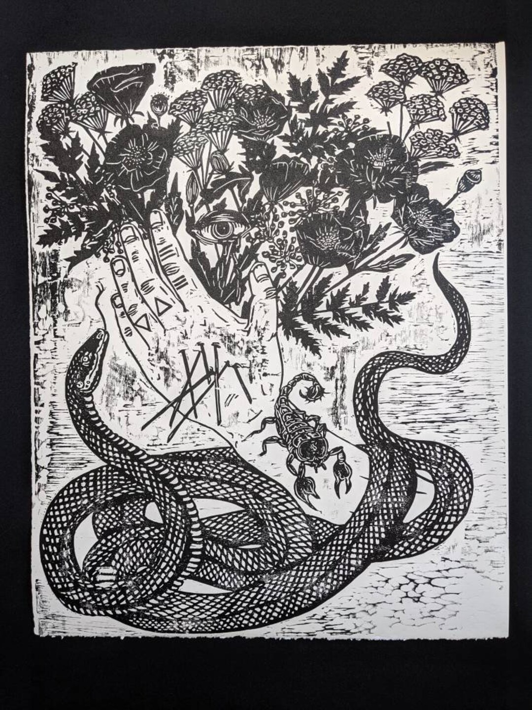 Snake and Scorpion Woodcut - Etsy