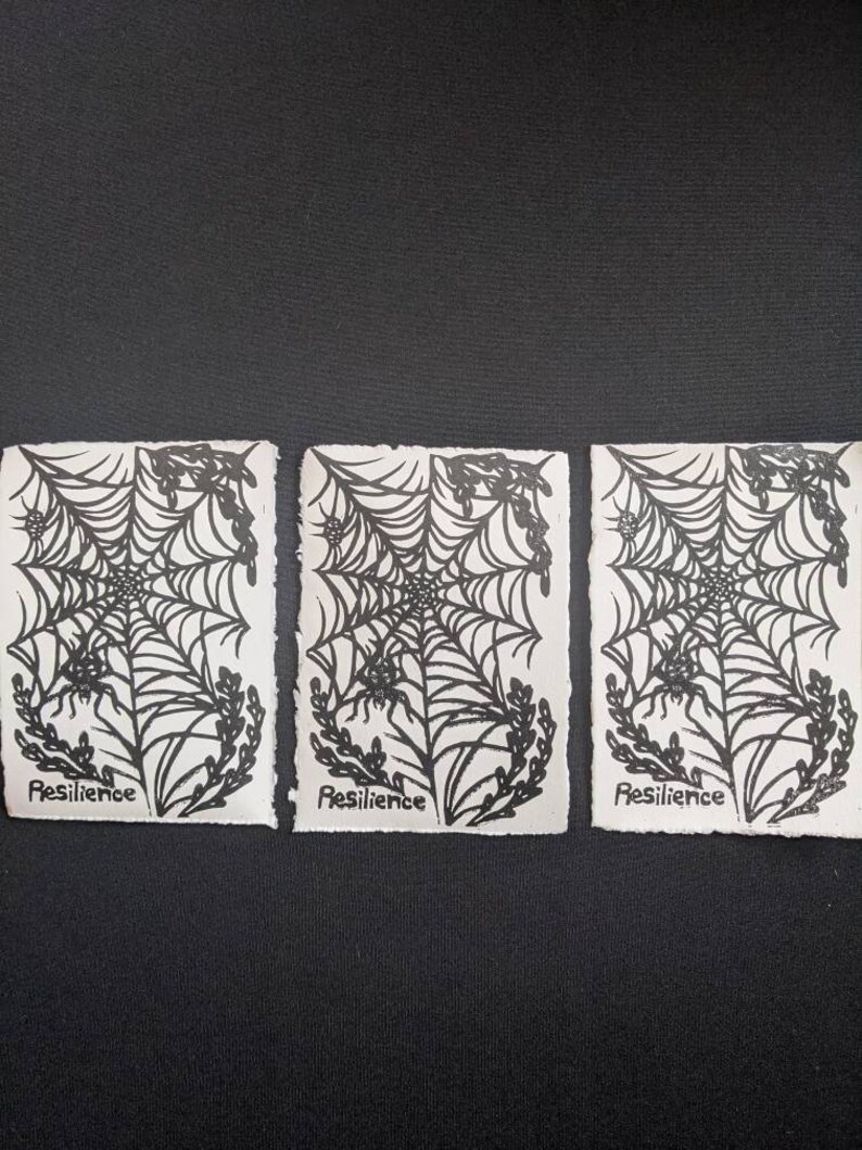 Resilience Spider Linocut Print | Etsy