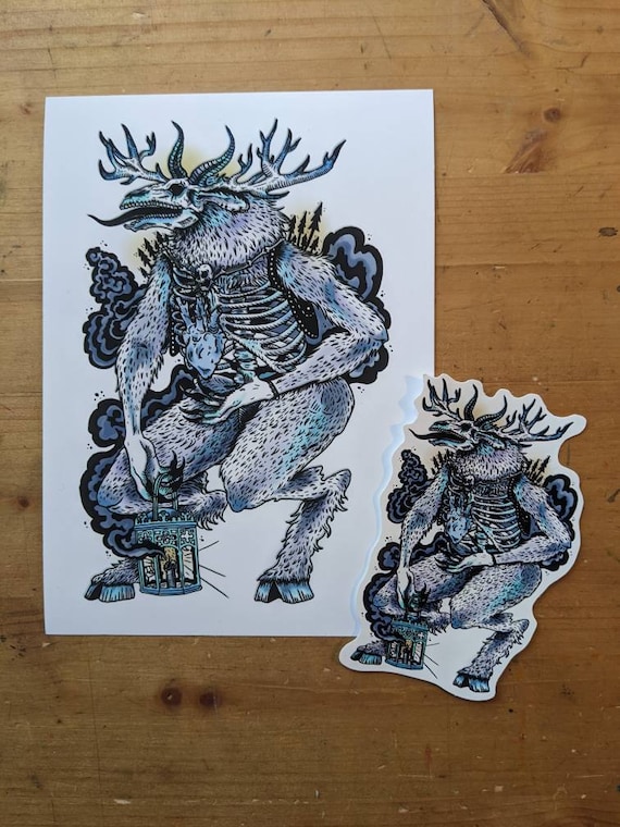 Windigo Archival Print Sticker - Etsy