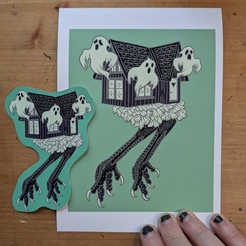Baba Yaga House Archival Print and Sticker - Etsy
