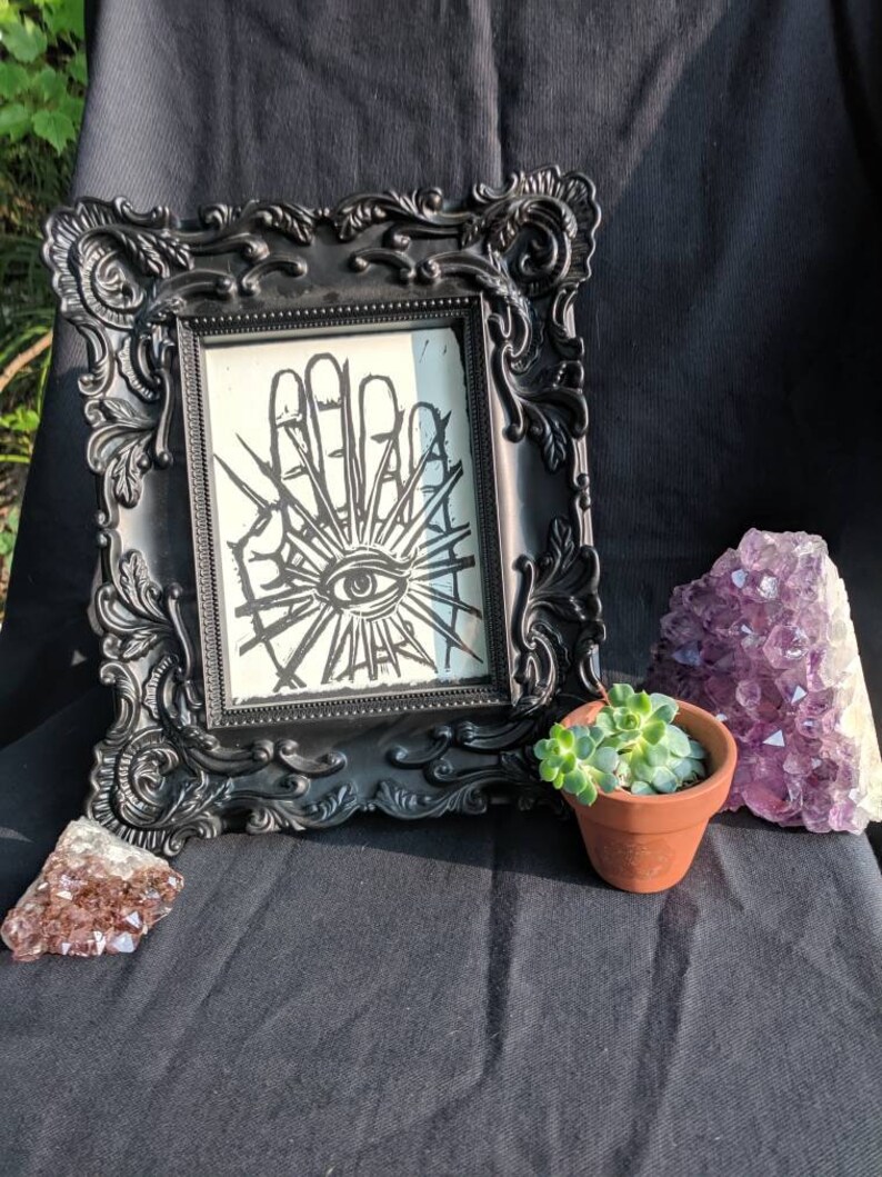 Hand and Eye Linocut Print - Etsy
