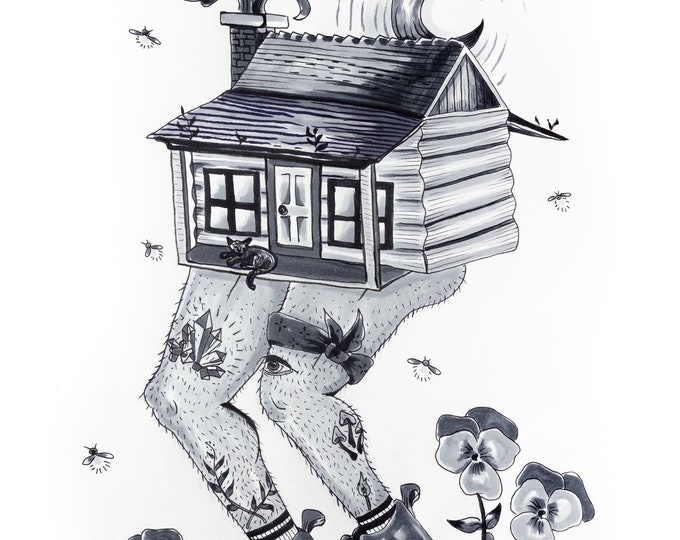 Baba Yaga House Archival Print and Sticker - Etsy