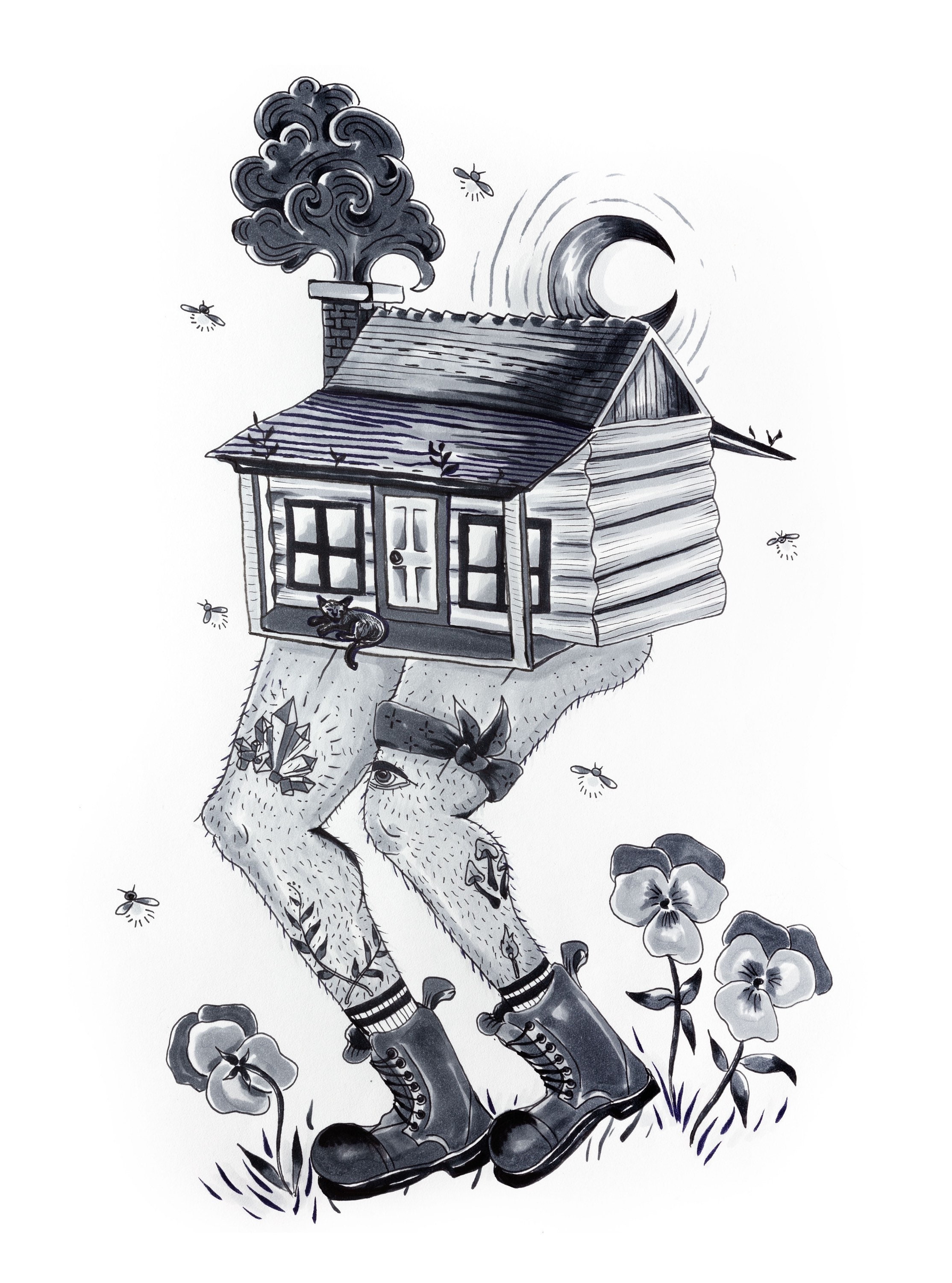 Baba Yaga House Archival Print and Sticker - Etsy