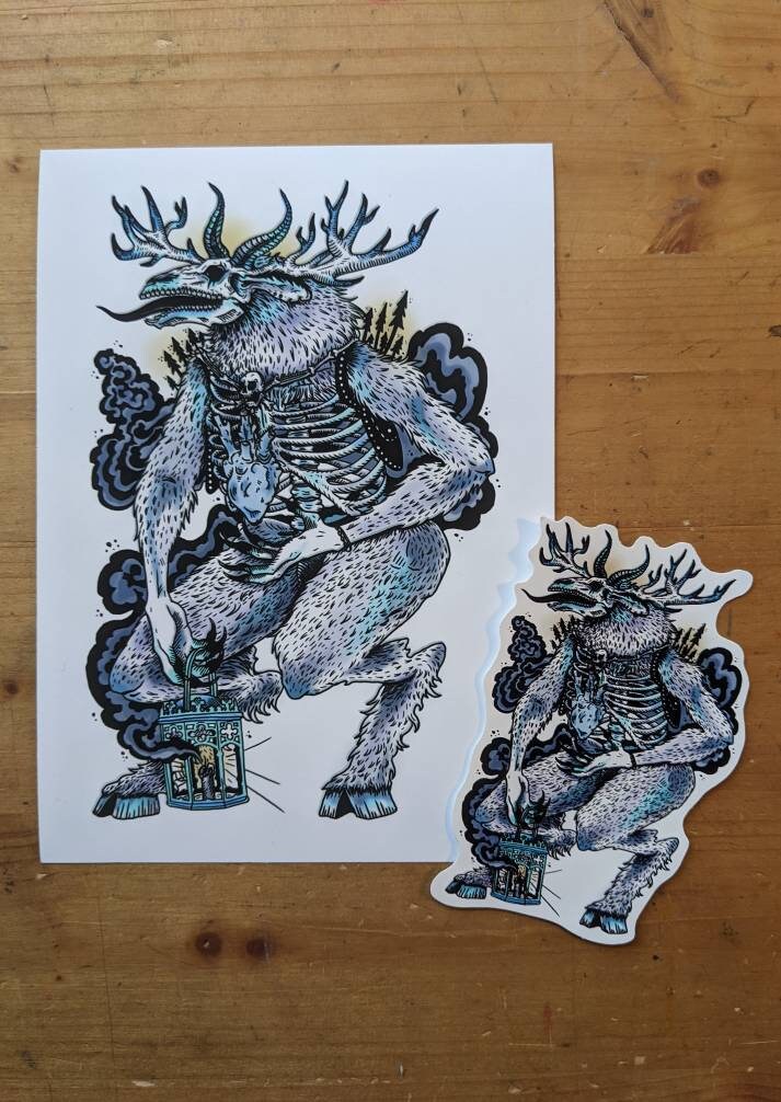 Windigo Archival Print Sticker - Etsy