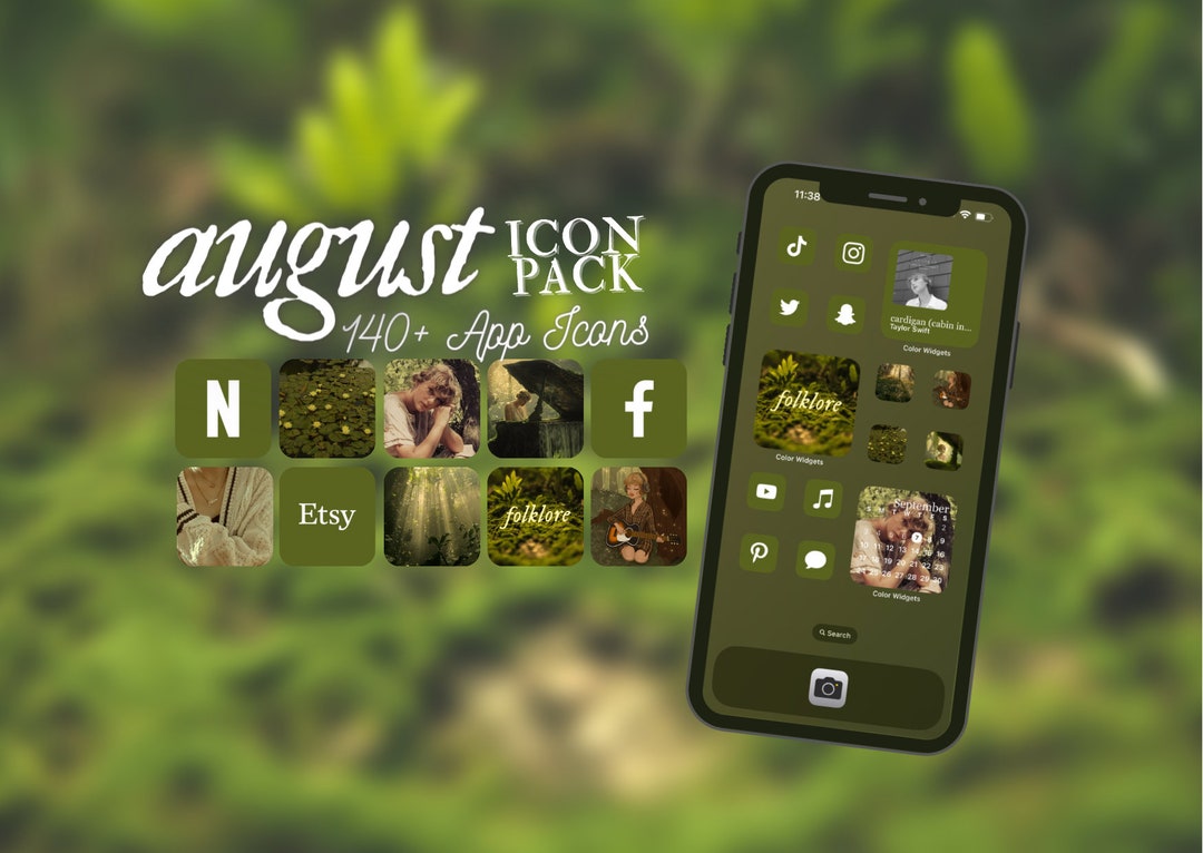 Folklore august App Icons for Iphone, Ipad, Android, Custom Widgets ...