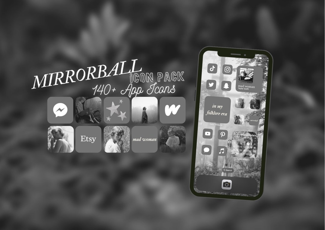 Folklore mirrorball App Icons for Iphone, Ipad, Android, Custom Widgets ...
