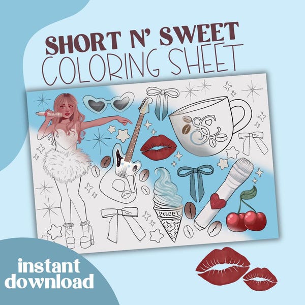 Sabrina Carpenter Coloring Pages - Etsy