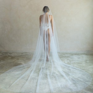 ST008 Extra Wide Long Drop Veil Two Tier Soft Wedding Veil With Long ...