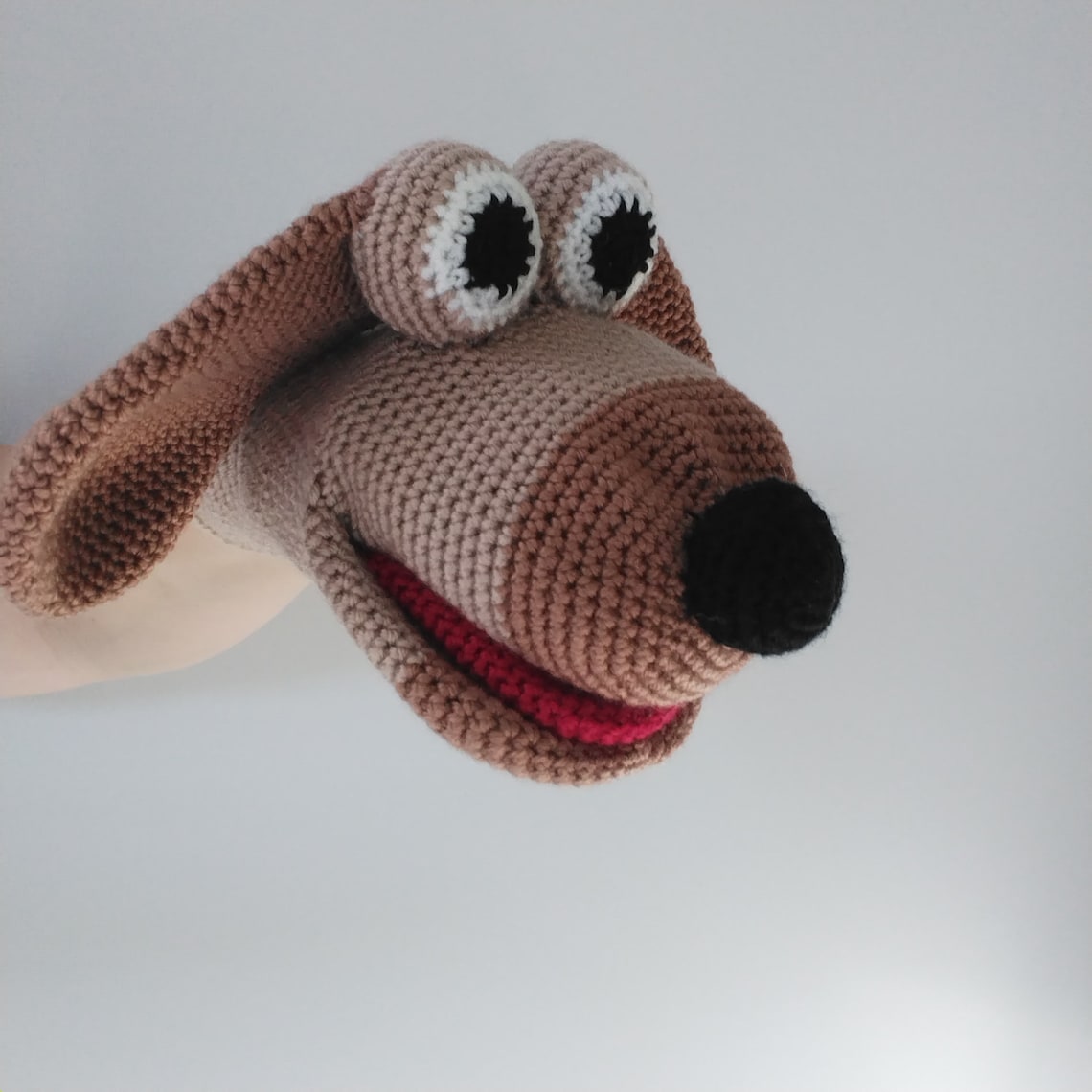 Crochet Pattern for a Dog Hand Puppet, Amigurumi Puppy Puppet Pattern ...