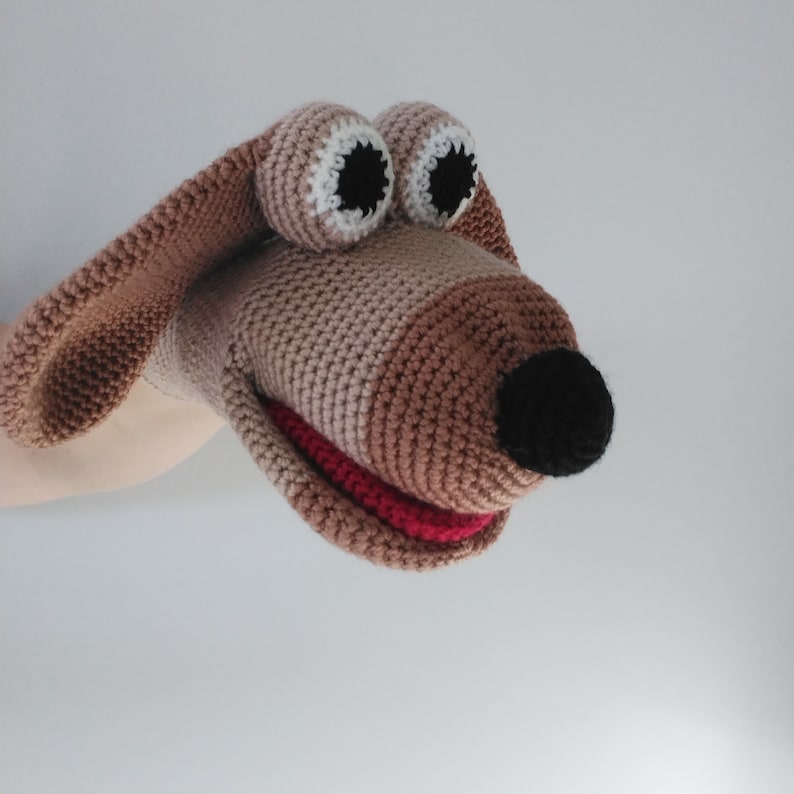 Crochet Pattern for a Dog Hand Puppet, Amigurumi Puppy Puppet Pattern ...