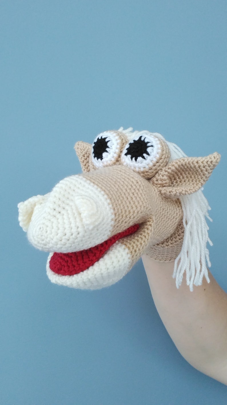 Crochet Pattern for a Horse Hand Puppet, Amigurumi Horse Puppet Pattern ...