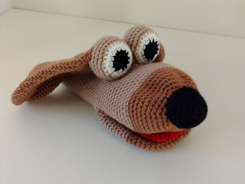 Crochet Pattern for a Dog Hand Puppet, Amigurumi Puppy Puppet Pattern ...