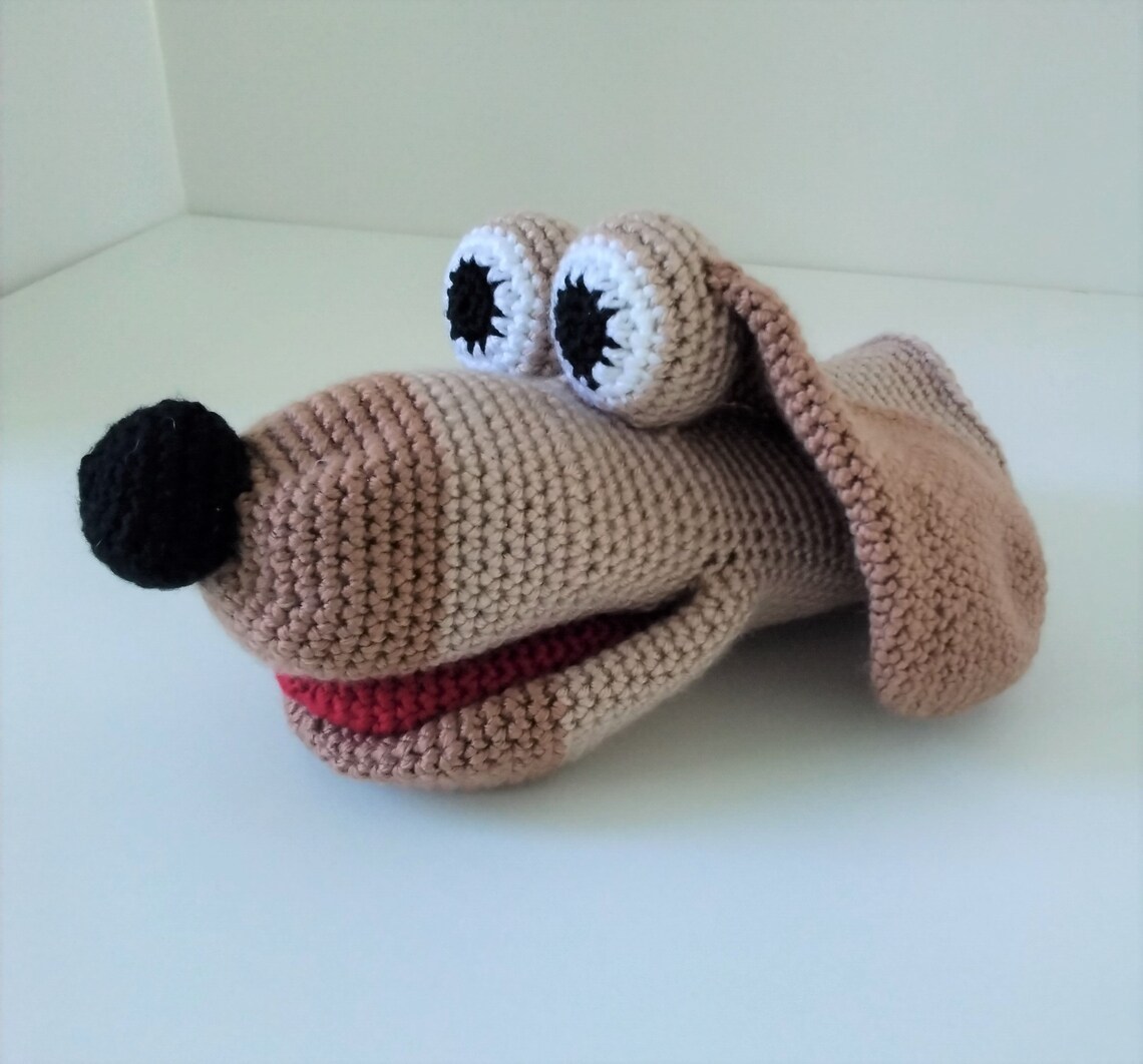 Crochet Pattern for a Dog Hand Puppet, Amigurumi Puppy Puppet Pattern ...