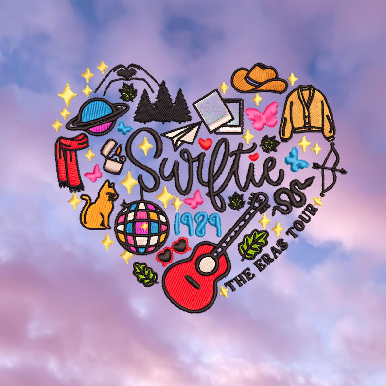 Taylorswift Inspired Swifties Heart Icon Machine Embroidery File 4x4 ...