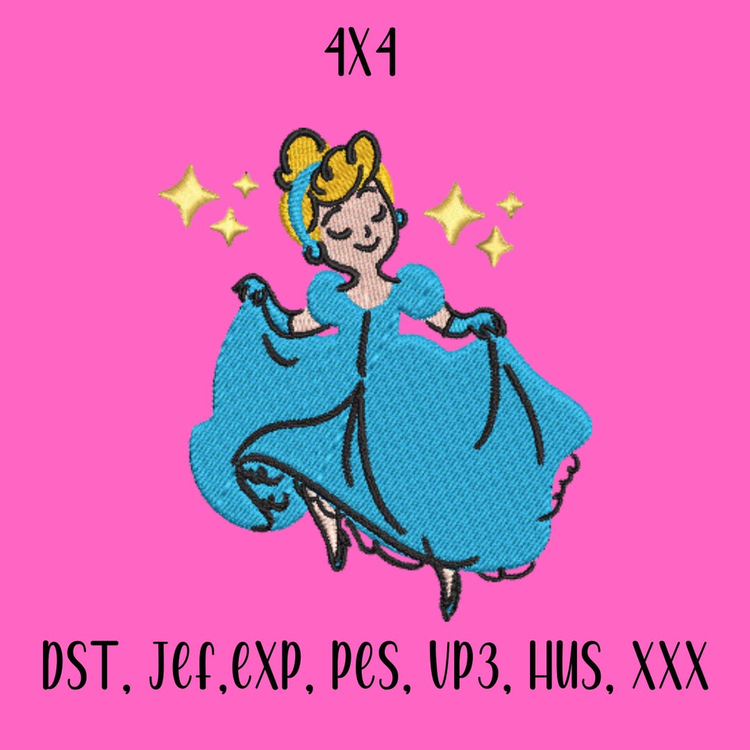 Cinderella Inspired. Cinderellas Dress. Machine Embroidery Design ...